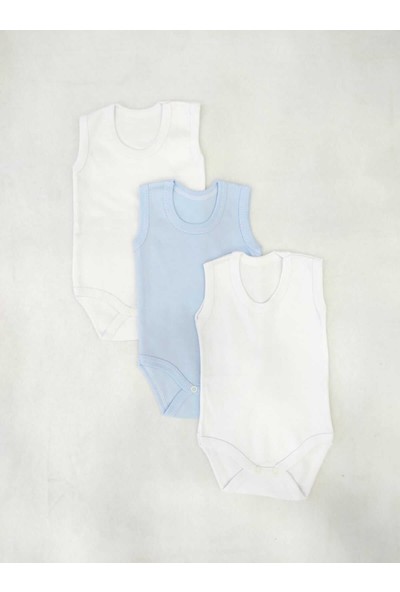 Erkek Bebek Kolsuz 3'lü Çıtçıtlı Body
