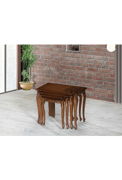 Bubu Home Lükens 4 'lü Zigon Sehpa Ceviz Bubu Home Lükens 4 'lü Zigon Sehpa Ceviz