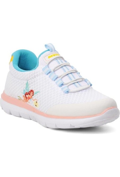 Bestof Beyaz Buz Mavi Bağcıksız Fileli Kız Çocuk Spor Ayakkabı