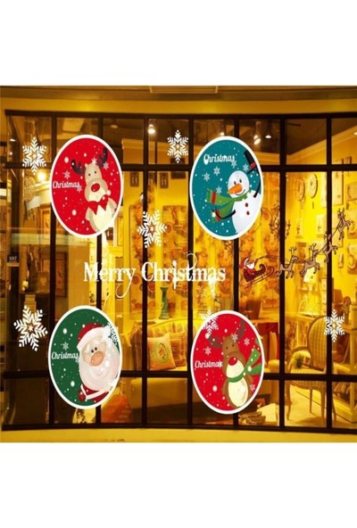 Beysüs Yılbaşı Statik Yapışkansız Sticker Noel Baba Geyik Karışık Beysüs Yılbaşı Statik Yapışkansız Sticker Noel Baba Geyik Karışık
