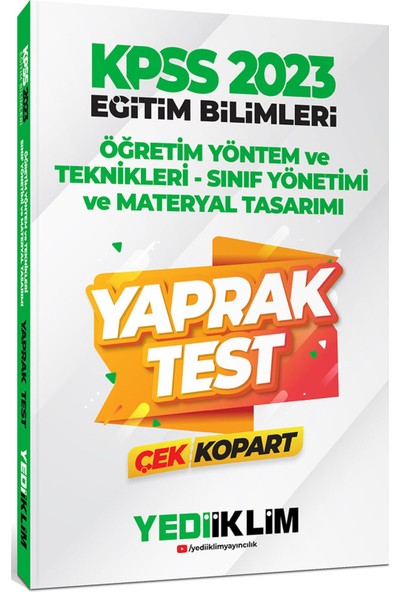 Yediiklim 2023 Kpss Eğitim Bilimleri Öyt-Sınıf Yönetimi-Materyal Tasarımı Çek Kopart Yaprak Test Yediiklim 2023 Kpss Eğitim Bilimleri Öyt-Sınıf Yönetimi-Materyal Tasarımı Çek Kopart Yaprak Test