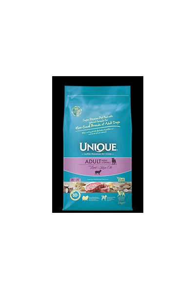 Unique Mini ve Küçük Irk Yetişkin Köpek Maması Kuzu Etli 3 kg Unique Mini ve Küçük Irk Yetişkin Köpek Maması Kuzu Etli 3 kg