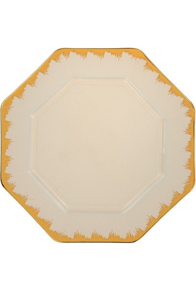 Glore Sekizgen Latte Altın Yaldızlı 6 Kişilik Cam Servis Tabağı Takımı Glore Sekizgen Latte Altın Yaldızlı 6 Kişilik Cam Servis Tabağı Takımı