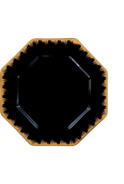 Glore Sekizgen Afro Altın Yaldızlı 6 Kişilik Cam Servis Tabağı Takımı Glore Sekizgen Afro Altın Yaldızlı 6 Kişilik Cam Servis Tabağı Takımı