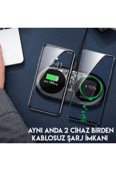 Baseus Sımple 2ın1 Kablosuz Wıreless Şarj 18W Iphones Pods