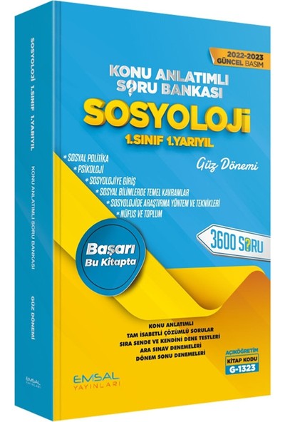 Emsal Yayınları Aöf Sosyoloji 1 Sınıf 1 Yarıyıl Konu Özetli Soru Bankası Güncel Baskı Emsal Yayınları Aöf Sosyoloji 1 Sınıf 1 Yarıyıl Konu Özetli Soru Bankası Güncel Baskı