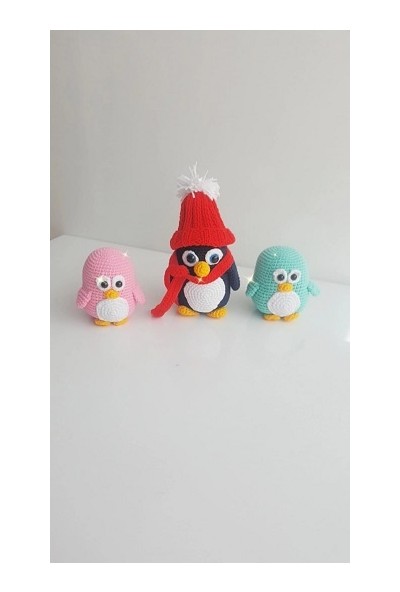 Design By Oykum 3'lü Amigurumi Penguen Oyuncak Design By Oykum 3'lü Amigurumi Penguen Oyuncak