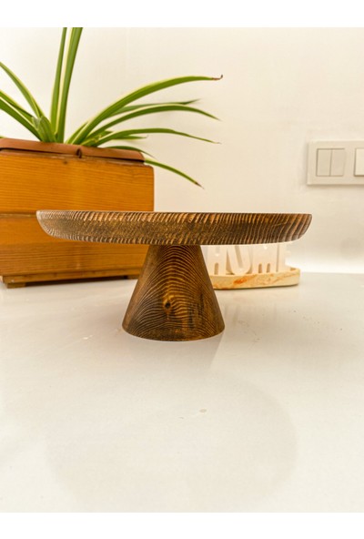 Homeyandlovey Masif Ahşap Koyu Kek Standı 23 x 11 cm Homeyandlovey Masif Ahşap Koyu Kek Standı 23 x 11 cm