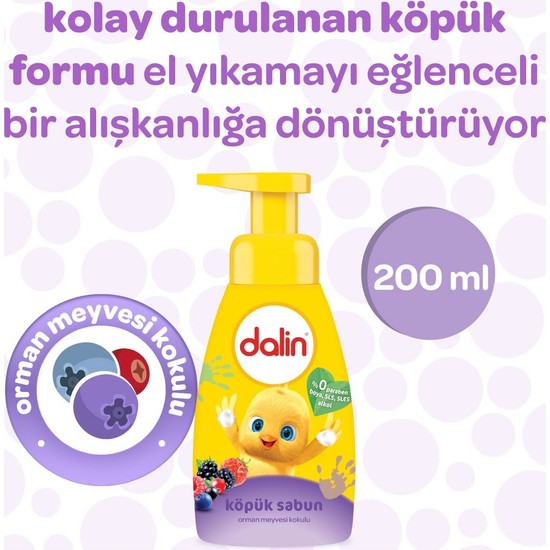Dalin Köpük Sabun 200ML Orman Meyveli Çoçuklarınız Için (2 Fiyatı
