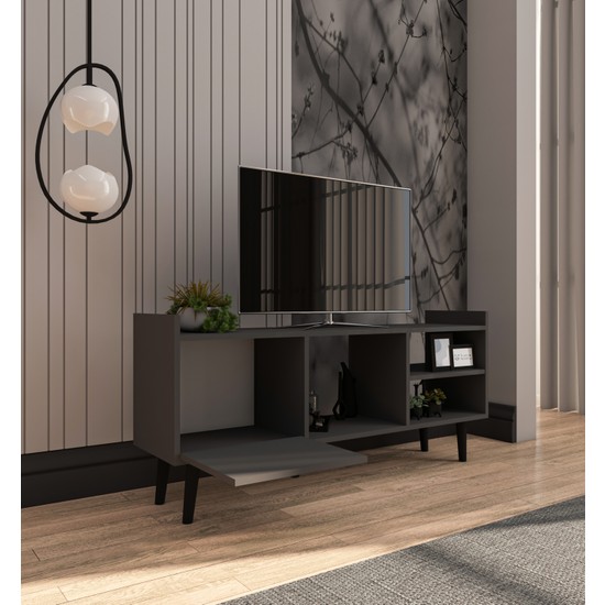 VM VERTEX MOBİLYA Leo Tv Ünitesi Antrasit Televizyon Konsolu Fiyatı