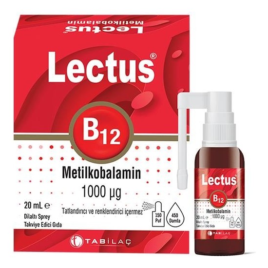 Lectus Metil B12 Dilaltı Sprey 20 ml 1000 Mcg Fiyatı