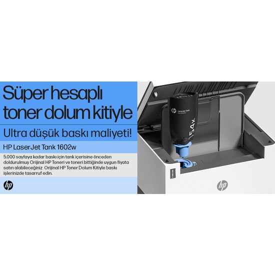 HP LaserJet Tank MFP 1602w Yazıcı, Baskı, Fotokopi, Tarama, Fiyatı