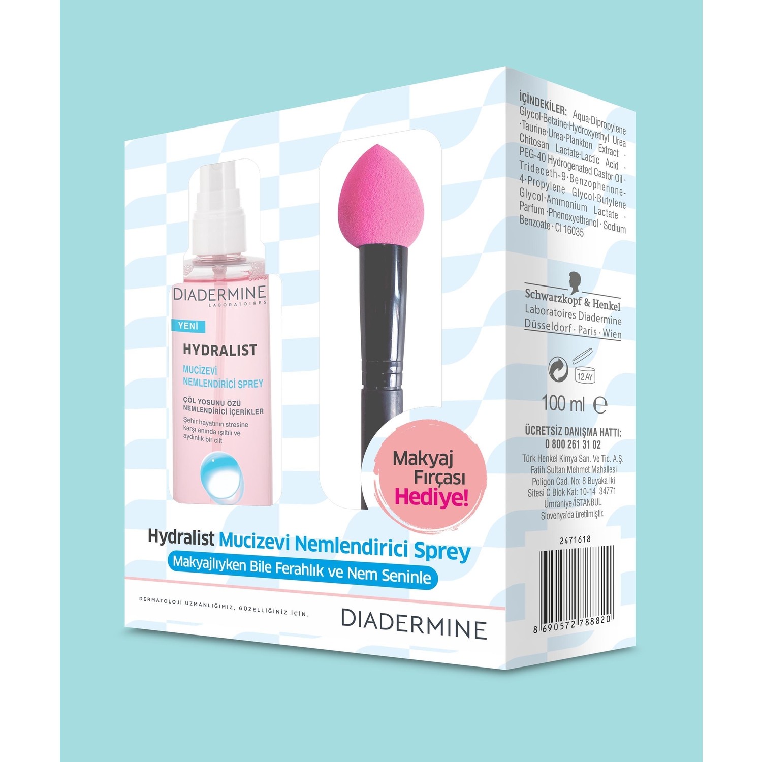 Diadermine Hydralist Sprey 100 ml + Makyaj Fırçası Hediye Fiyatı