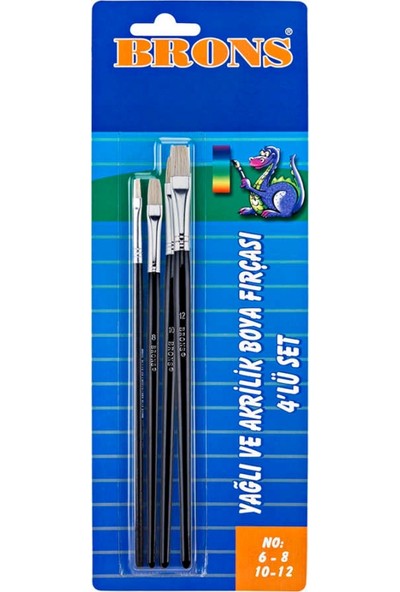 Brons Yağlı Ve Akrilik Boya 6-8-10-12 Fırça Seti Brons Yağlı Ve Akrilik Boya 6-8-10-12 Fırça Seti