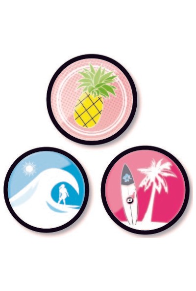 Nikidom Roller Çanta Için 3.Lü Rozet Aksesuar Aloha Desen Nikidom Roller Çanta Için 3.Lü Rozet Aksesuar Aloha Desen