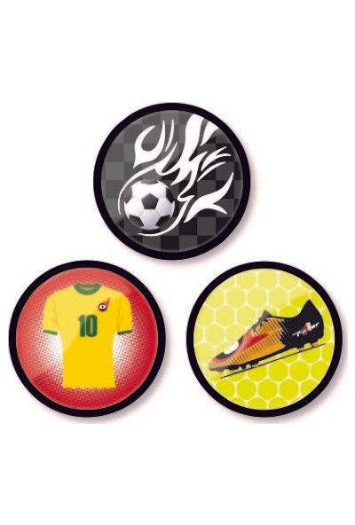 Nikidom Roller Çanta Için 3.Lü Rozet Aksesuar Goal Desen