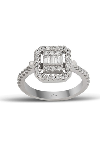 In Love Baget Taşlı Gümüş Yüzük