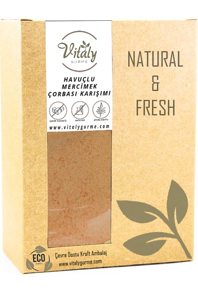 Vitaly Gurme Doğal Havuçlu Mercimek Çorbası Karışımı 250 gr Vitaly Gurme Doğal Havuçlu Mercimek Çorbası Karışımı 250 gr