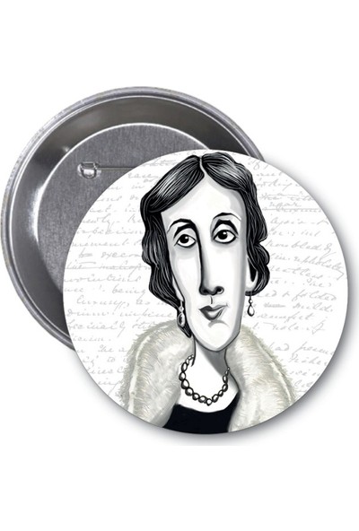 Virginia Woolf Karikatür Rozet