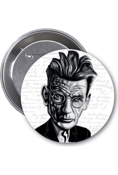 Samuel Beckett Karikatür Rozet Samuel Beckett Karikatür Rozet