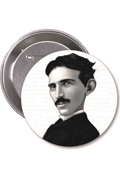 Nikola Tesla Karikatür Rozet
