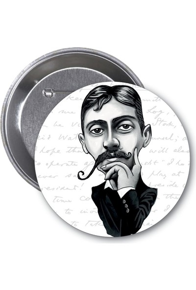 Marcel Proust Karikatür Rozet Marcel Proust Karikatür Rozet
