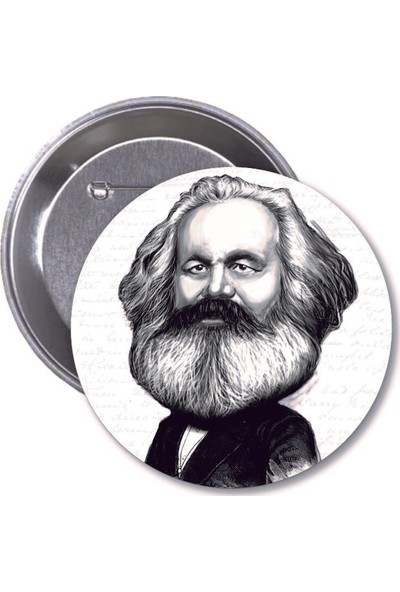 Karl Marx Karikatür Rozet Karl Marx Karikatür Rozet