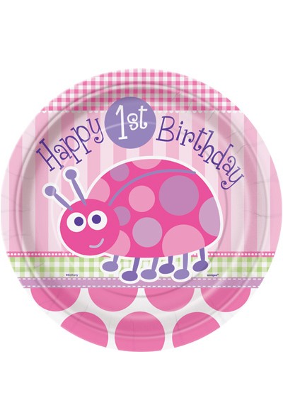 Event Party Store 1 Yaş Uğurböceği Tabak 8'li Event Party Store 1 Yaş Uğurböceği Tabak 8'li