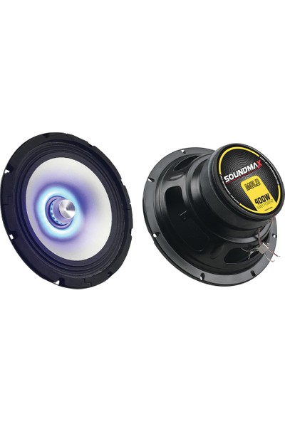 Soundmax Sx-M8Ld 20 Cm Led Midrange Speaker 400W Mavi Renk tekli kutu Soundmax Sx-M8Ld 20 Cm Led Midrange Speaker 400W Mavi Renk tekli kutu