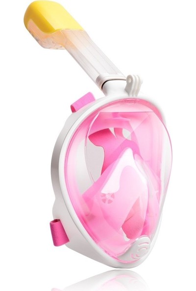 Breathe Free Yüzme Maskesi̇ Şnorkel - Tam Yüz - Go Pro Aksi̇yon Kamerasi Takilabi̇li̇r - Pembe