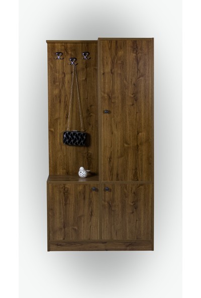 Missia Mobilya Feltre Raflı ve Kapaklı Portmanto - Cevi̇z-Cevi̇z Missia Mobilya Feltre Raflı ve Kapaklı Portmanto - Cevi̇z-Cevi̇z