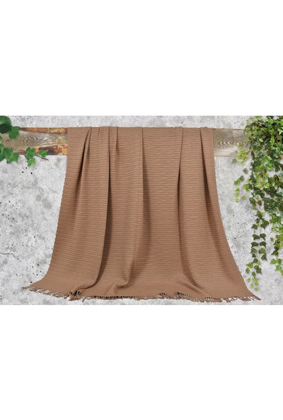 Aksu Pure Collection Tek Kişilik Yazlık Örtü Kahve