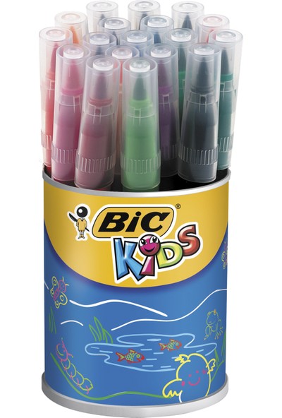 Bic Kids Visaquarelle Fırça Uçlu Keçeli Boya Kalemi 18 Renk Kavanoz