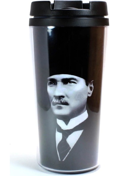 Modaroma Atatürk İmza Siyah Termos Bardak