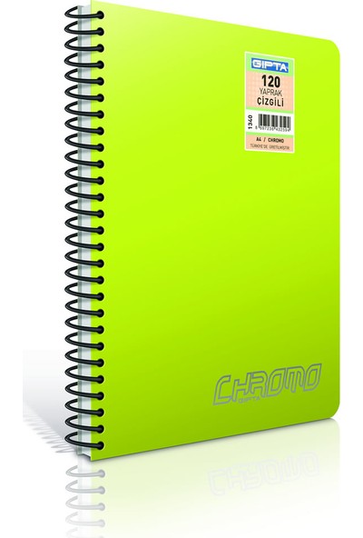 Gıpta Chromo (A4) 120 Yp. PP Kapak Spiralli Defter - Kareli (1341) Gıpta Chromo (A4) 120 Yp. PP Kapak Spiralli Defter - Kareli (1341)