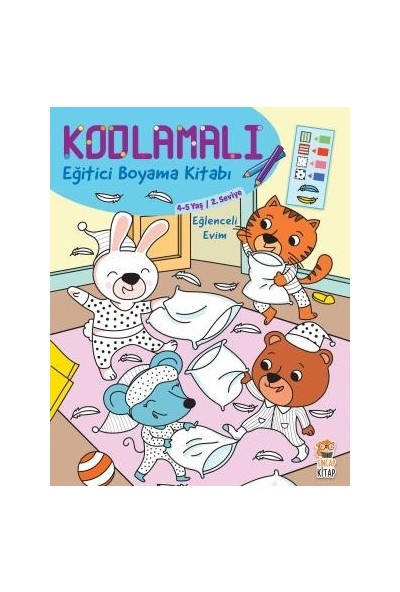 Kodlamalı Eğitici Boyama Kitabı - Eğlenceli Evim (4-5 Yaş / 2. Seviye)
