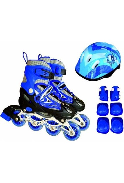 Excalibur Alıştırma Pateni, Kask ve Koruyucu Set - Mavi Excalibur Alıştırma Pateni, Kask ve Koruyucu Set - Mavi