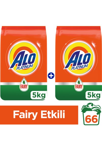 Alo Platinum Toz Çamaşır Deterjanı Fairy Etkili 5 kg + 5 kg