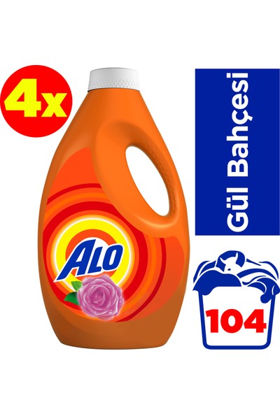 Alo Sıvı Çamaşır Deterjanı 26x4 Yıkama Gül Bahçesi Beyazlar ve Renkliler Alo Sıvı Çamaşır Deterjanı 26x4 Yıkama Gül Bahçesi Beyazlar ve Renkliler