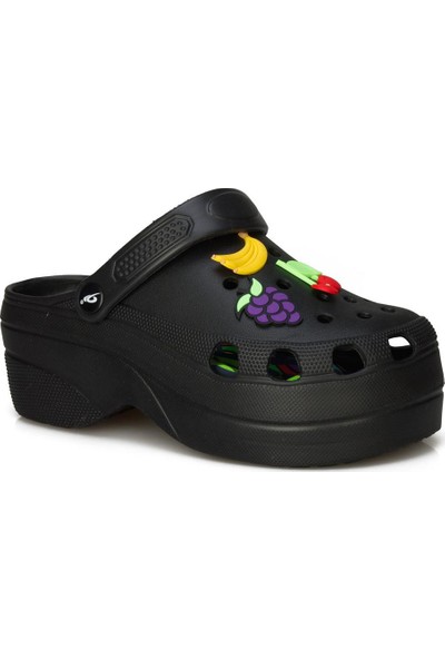 Novelido Yüksek Ökçe Siyah Terlik