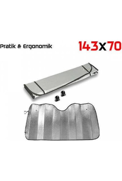 Pmx Oto Araç Güneşlik 143X70 Büyük Boy Ön Cam Güneşliği Metalize