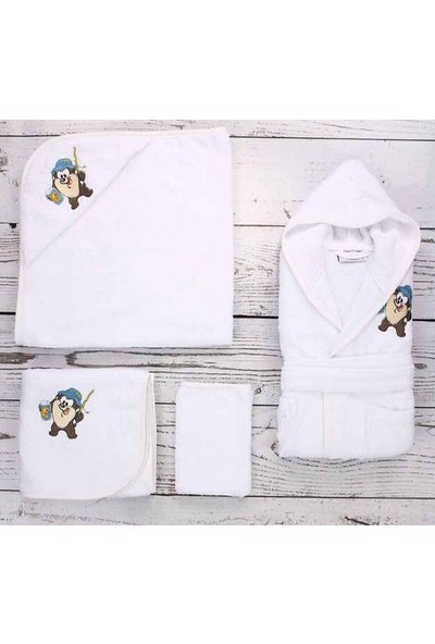 Özdilek Lisans Nakışlı Bambu Bebek Seti Tazmania Beyaz Özdilek Lisans Nakışlı Bambu Bebek Seti Tazmania Beyaz