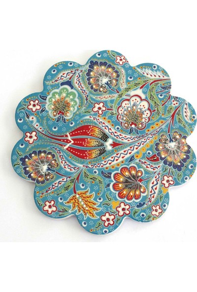 Ilbay 11 cm Mavi Desenli Çini Nihale