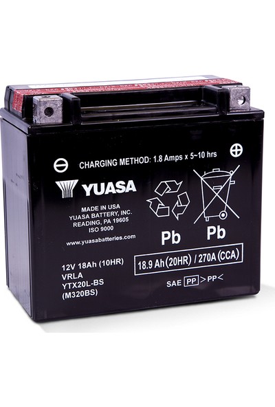 Yuasa YTX20L-BS Motosiklet Aküsü (Harley-Davidson 1450 Fxd Series(Dyna) 1999-2006)