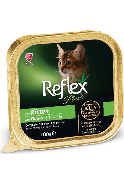 Reflex Plus Jöle İçinde Tavuk Eti Parçacıklı Yaş Yavru Kedi Maması 100 gr Reflex Plus Jöle İçinde Tavuk Eti Parçacıklı Yaş Yavru Kedi Maması 100 gr