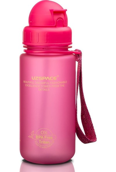 Uzspace 400 ml Tritan Pembe Çocuk Matarası- Silikon Pipet Ağızlık Uzspace 400 ml Tritan Pembe Çocuk Matarası- Silikon Pipet Ağızlık