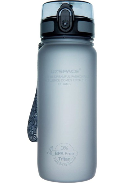 Uzspace Kilitli Kapak 650 ml Kırılmaz Gri Tritan Matara Uzspace Kilitli Kapak 650 ml Kırılmaz Gri Tritan Matara