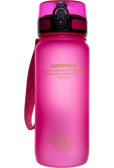 Uzspace Kilitli Kapak 650 ml Kırılmaz Pembe Tritan Matara Uzspace Kilitli Kapak 650 ml Kırılmaz Pembe Tritan Matara
