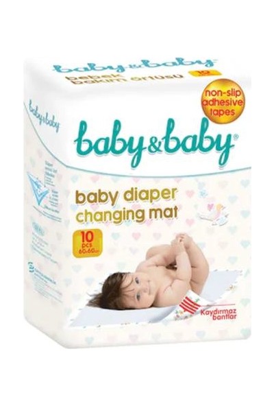 Baby & Baby Kaydırmaz Bantlı Bebek Bakım Örtüsü 10 Kullanım 60 x 60 cm Baby & Baby Kaydırmaz Bantlı Bebek Bakım Örtüsü 10 Kullanım 60 x 60 cm