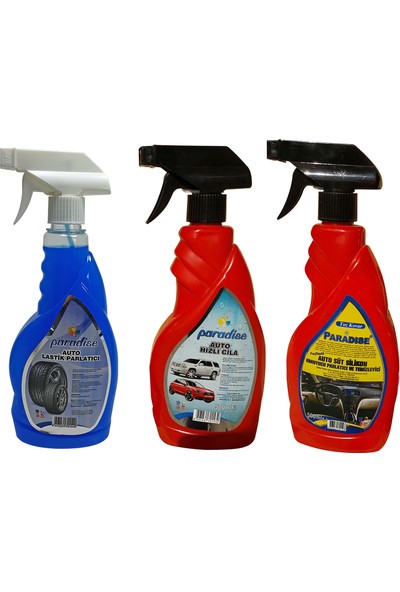 Paradise Lastik Parlatıcı,Hızlı Cila,Torpido Parlatıcı 3'lü Set Paradise Lastik Parlatıcı,Hızlı Cila,Torpido Parlatıcı 3'lü Set